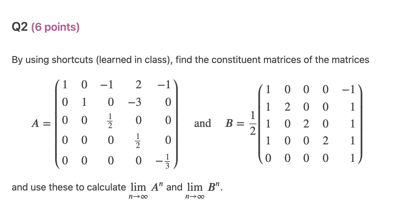 Solved Q2 6 Points By Using Shortcuts Learned In Class 4771