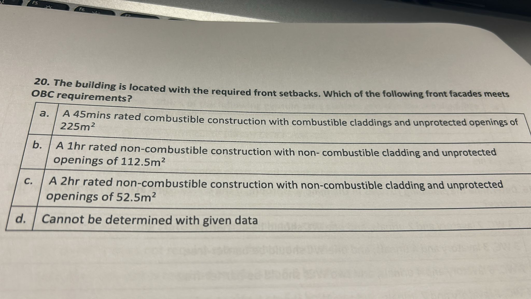 Solved 20. ﻿The building is located with the required front | Chegg.com