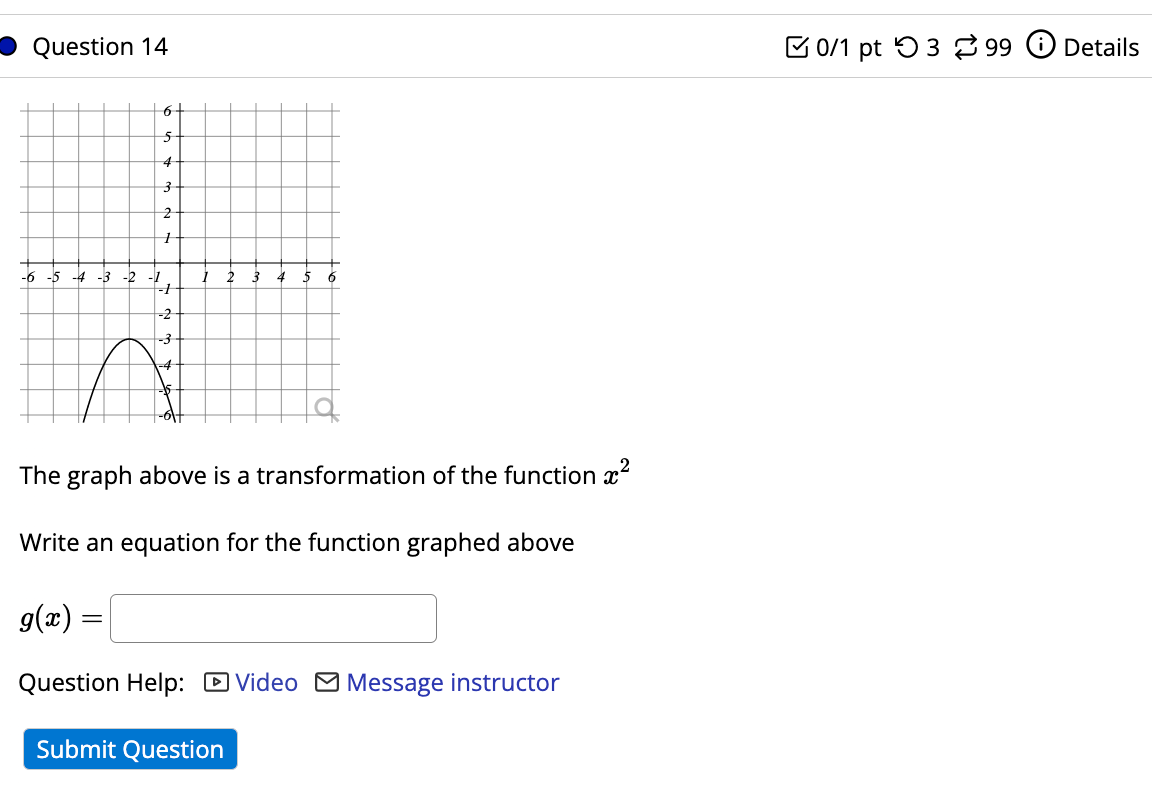 Question 14 The graph above is a transformation of | Chegg.com
