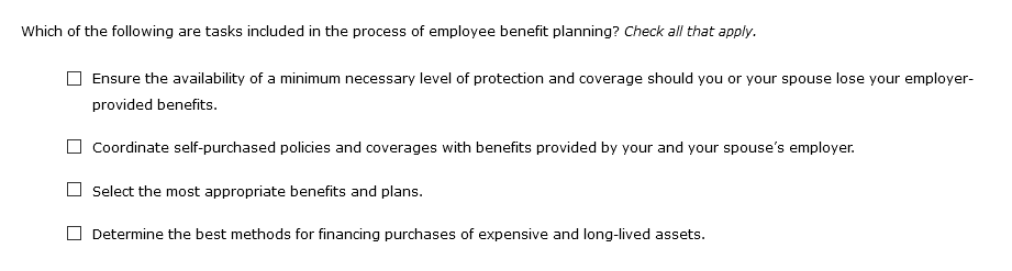 Solved Which of the following are tasks included in the | Chegg.com