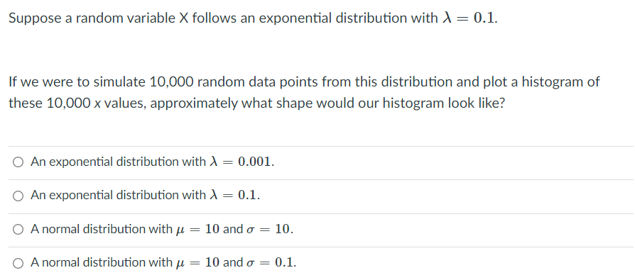 Solved Suppose a random variable X follows an exponential | Chegg.com