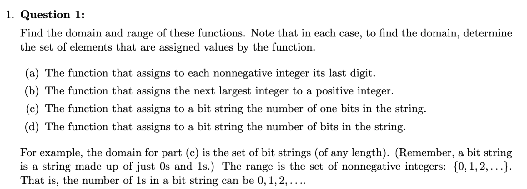 Solved 1. Question 1: Find the domain and range of these | Chegg.com