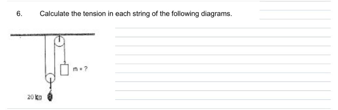 Solved 6. Calculate the tension in each string of the | Chegg.com
