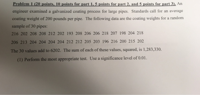 Solved Problem 1 (20 points, 10 points for part 1, 5 points | Chegg.com