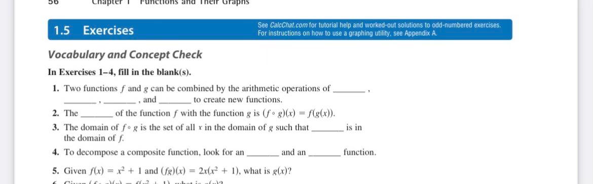 Solved Ons and Their Graphs 1.5 Exercises See CalcChat.com | Chegg.com