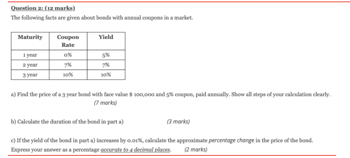 Solved Question 2: (12 marks) The following facts are given | Chegg.com