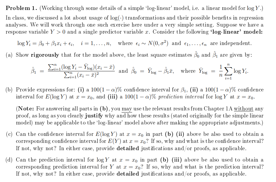 Solved Problem 1. (Working through some details of a simple | Chegg.com