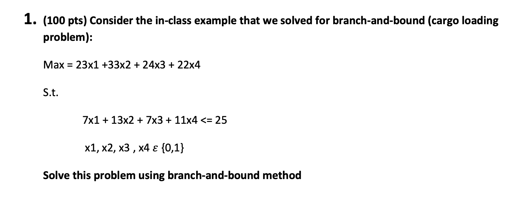 Solved 1. (100 pts) Consider the in-class example that we | Chegg.com