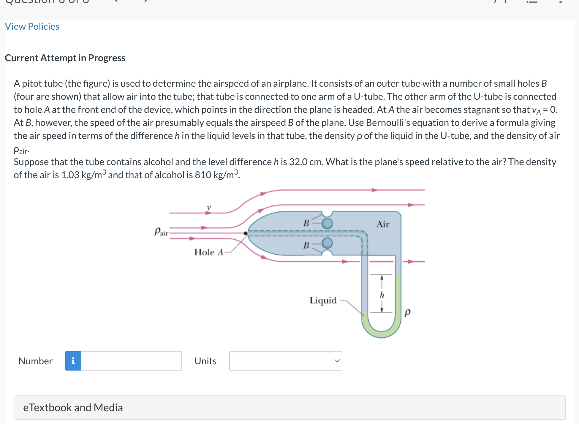 Solved A pitot tube (the figure) is used to determine the | Chegg.com