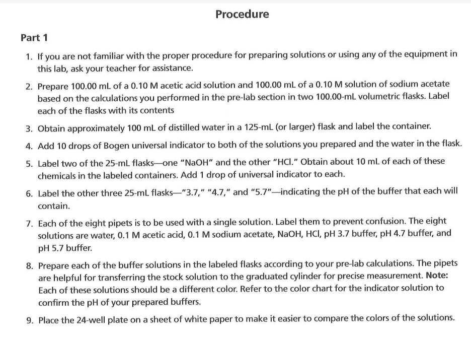 5. Read the laboratory procedures and then diagram | Chegg.com