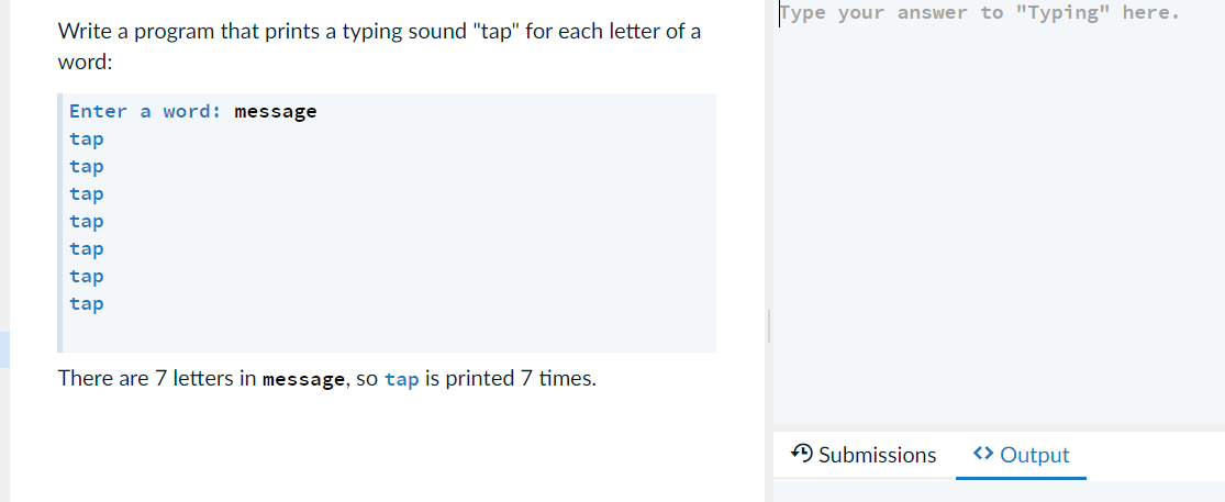 Solved Type your answer to "Typing" here. Write a program | Chegg.com