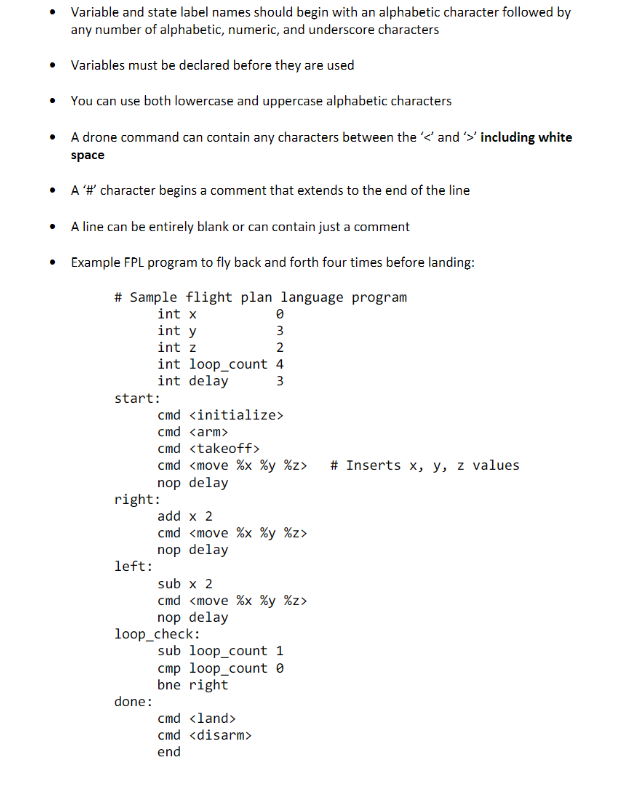 A state machine to parse FPL statements into tokens - | Chegg.com
