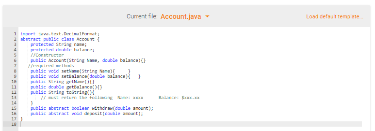 Solved Abstract Classes, Inheritance (Bank Application) 150 | Chegg.com