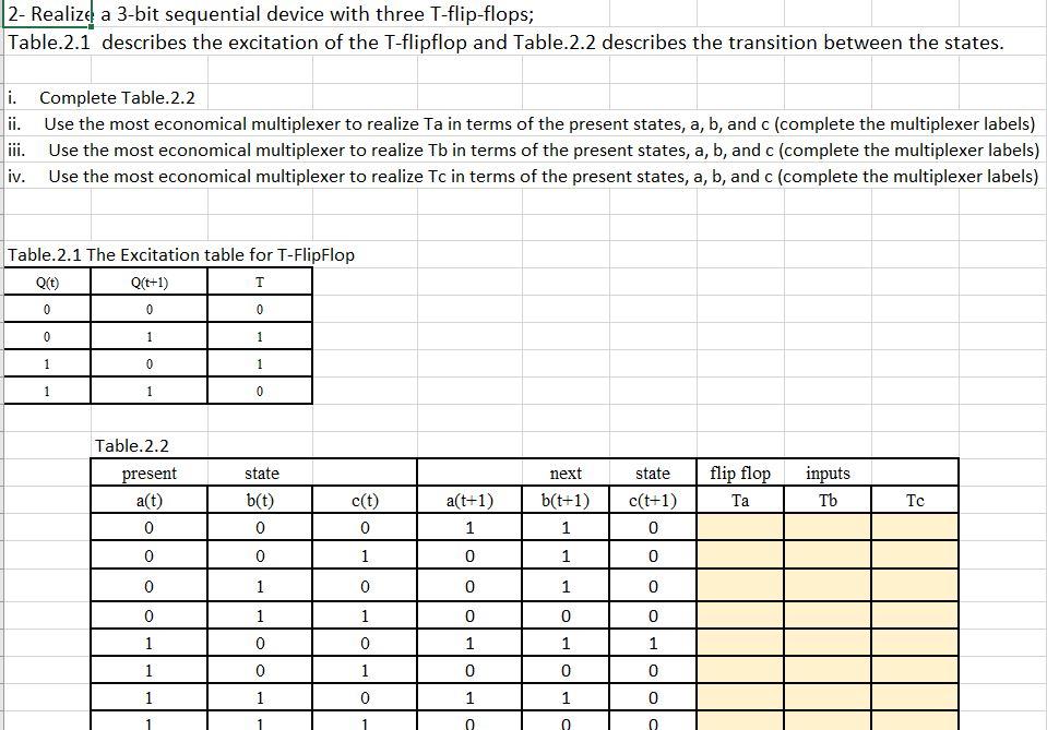 Solved 2- Realize a 3-bit sequential device with | Chegg.com