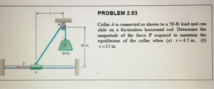 Solved PROBLEM 2.63 Collar A is connected as shown to a | Chegg.com