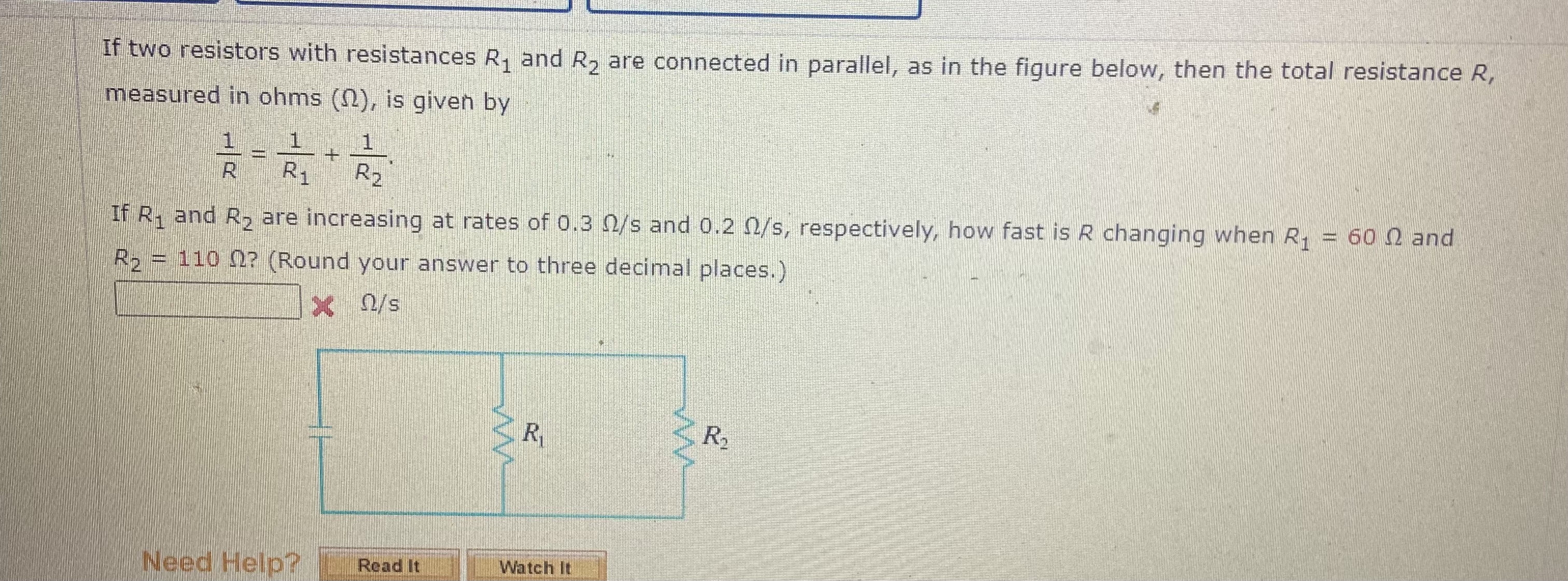 Solved If two resistors with resistances R1 and R2 are | Chegg.com