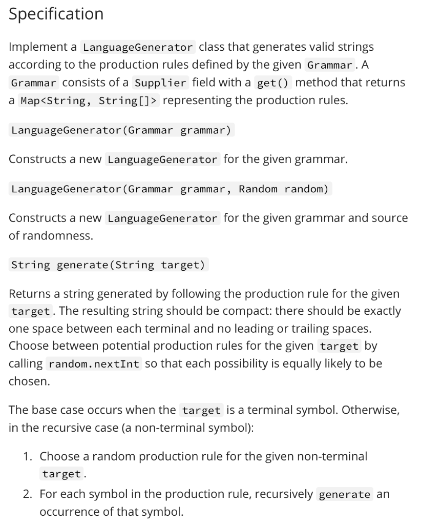 Grammar. A way of describing the syntax and symbols | Chegg.com