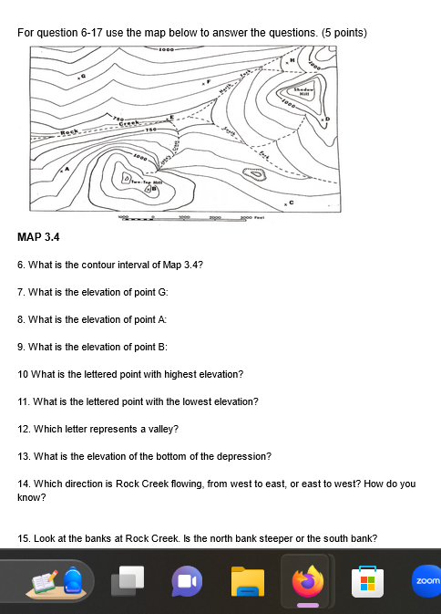 Solved For question 6-17 ﻿use the map below to answer the | Chegg.com