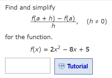 Solved Find and simplifyf(a+h)-f(a)h,(h≠0)for the | Chegg.com