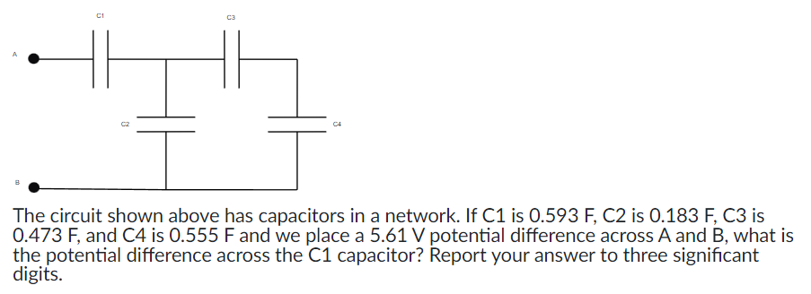 Solved The Circuit Shown Above Has Capacitors In A Network