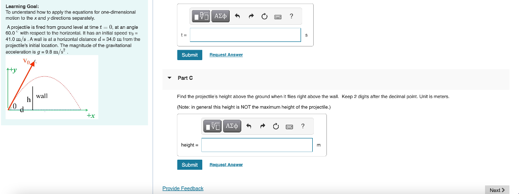 Solved Calculations Projectile Motion General Launch Angle | Chegg.com