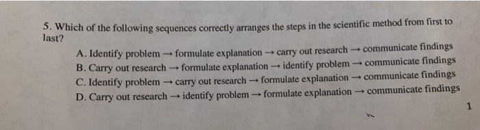 Solved 5. Which of the following sequences correctly | Chegg.com