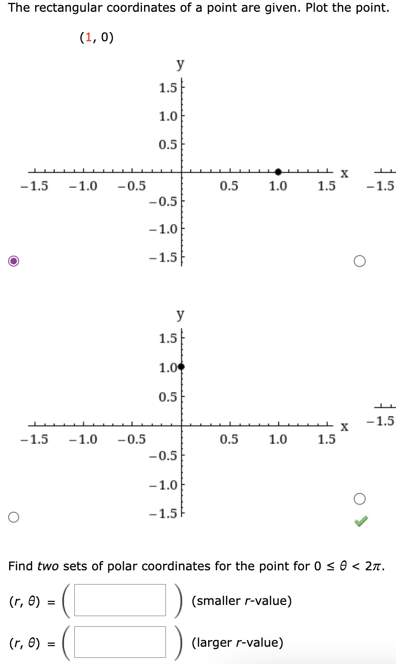 Solved The rectangular coordinates of a point are given. | Chegg.com