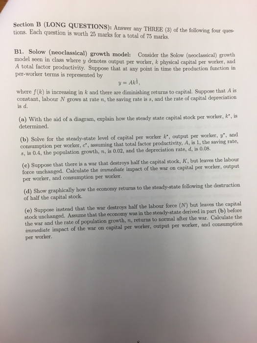 Solved Section B (LONG QUESTIONS): Answer any THREE (3) of | Chegg.com
