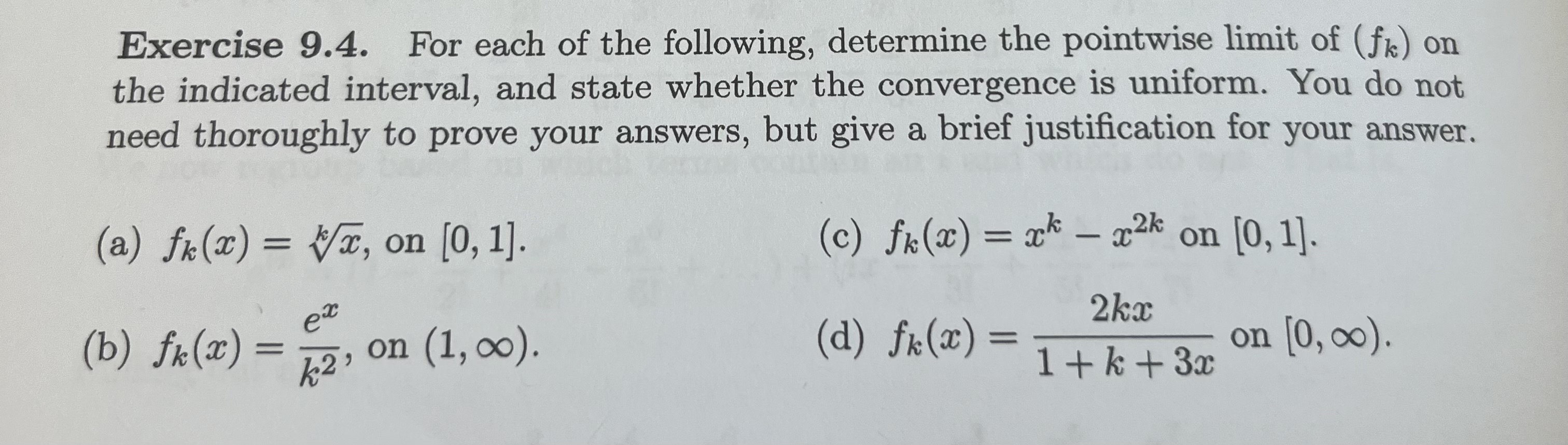 Solved Exercise 9.4. ﻿For each of the following, determine | Chegg.com