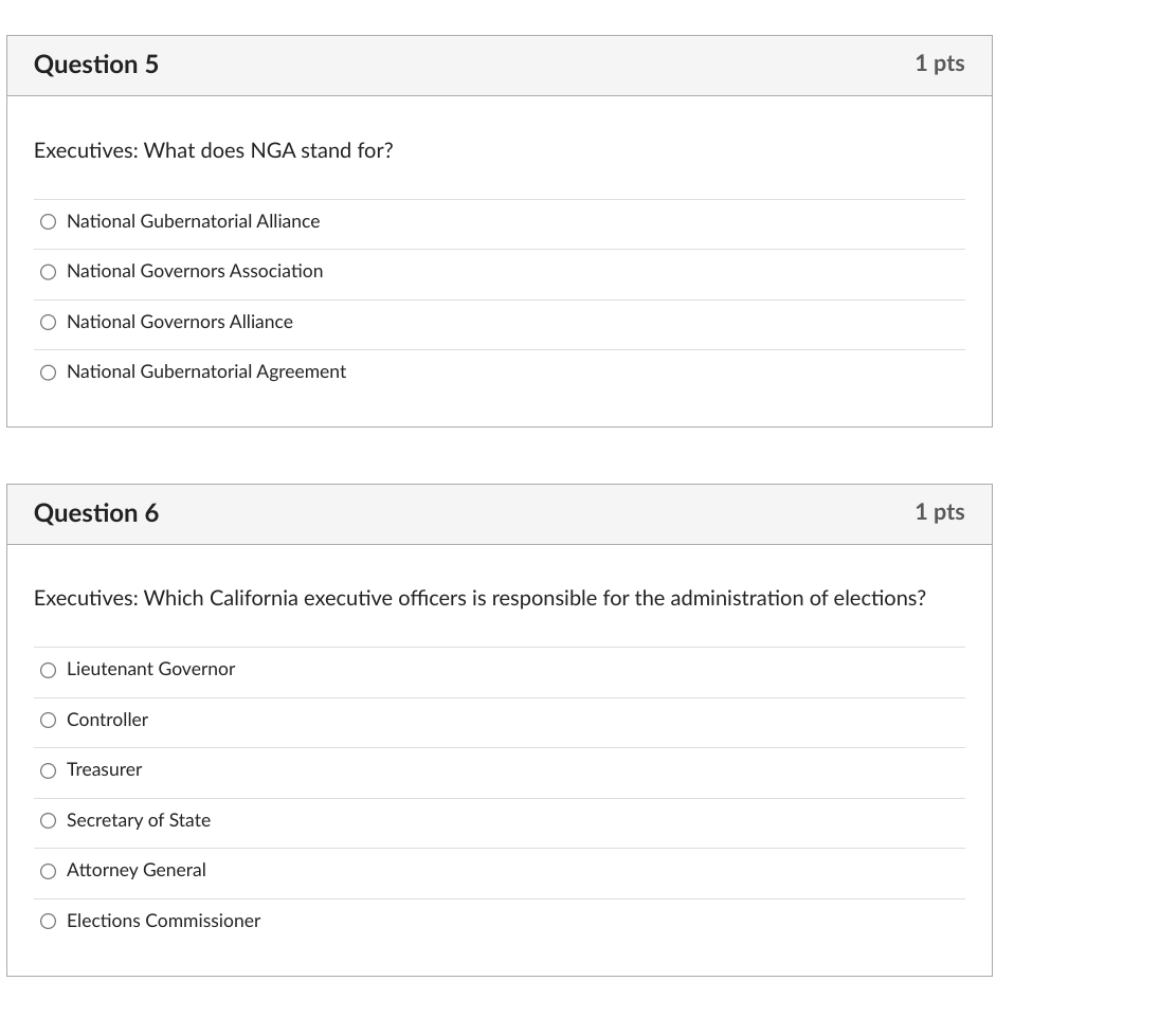 Executives: What does NGA stand for? National | Chegg.com