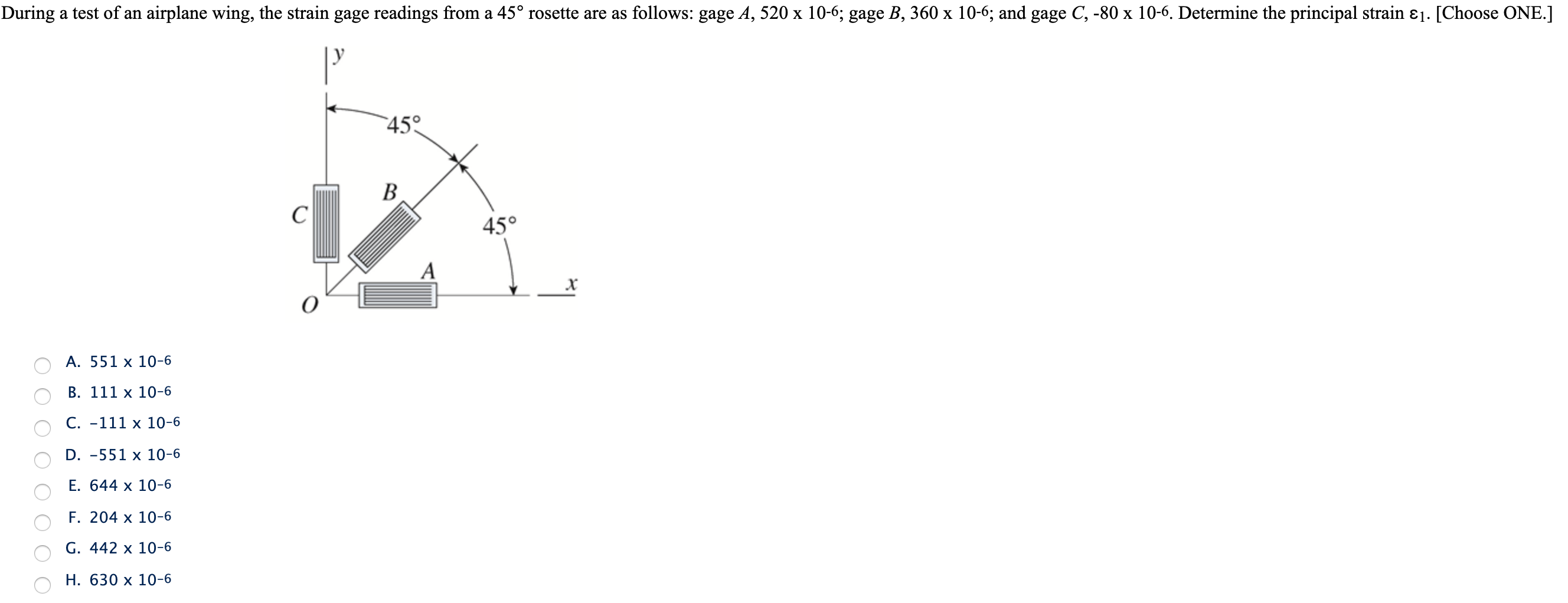 Solved During a test of an airplane wing, the strain gage | Chegg.com