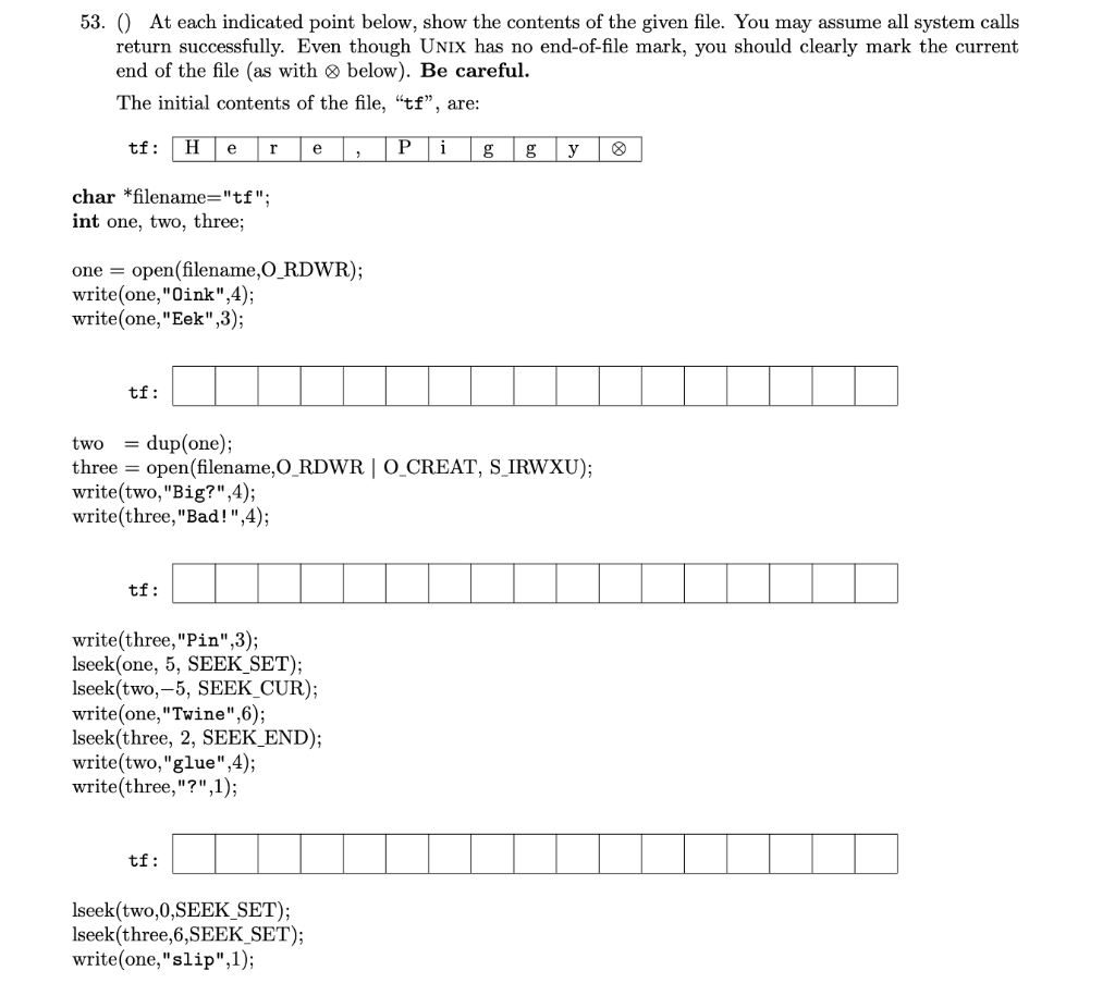 Solved 53. 0 At each indicated point below, show the | Chegg.com