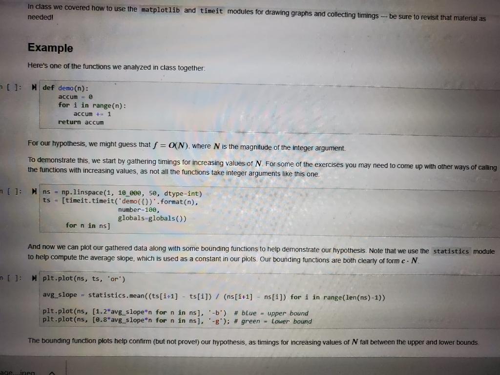 Lab: Runtime Complexity : # remember to evaluate this | Chegg.com