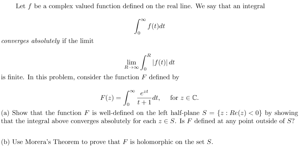Solved Let f be a complex valued function defined on the | Chegg.com