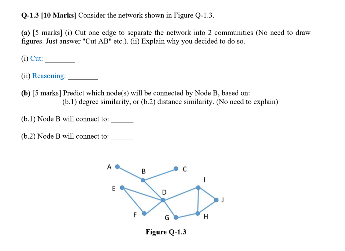 Solved Q-1.3 [10 Marks] Consider the network shown in Figure | Chegg.com