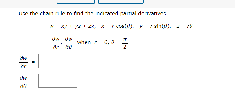 Solved Use the chain rule to find the indicated partial | Chegg.com