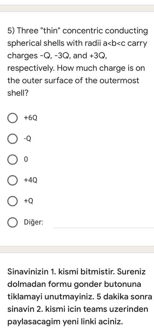 Solved 5) Three "thin" concentric conducting spherical | Chegg.com