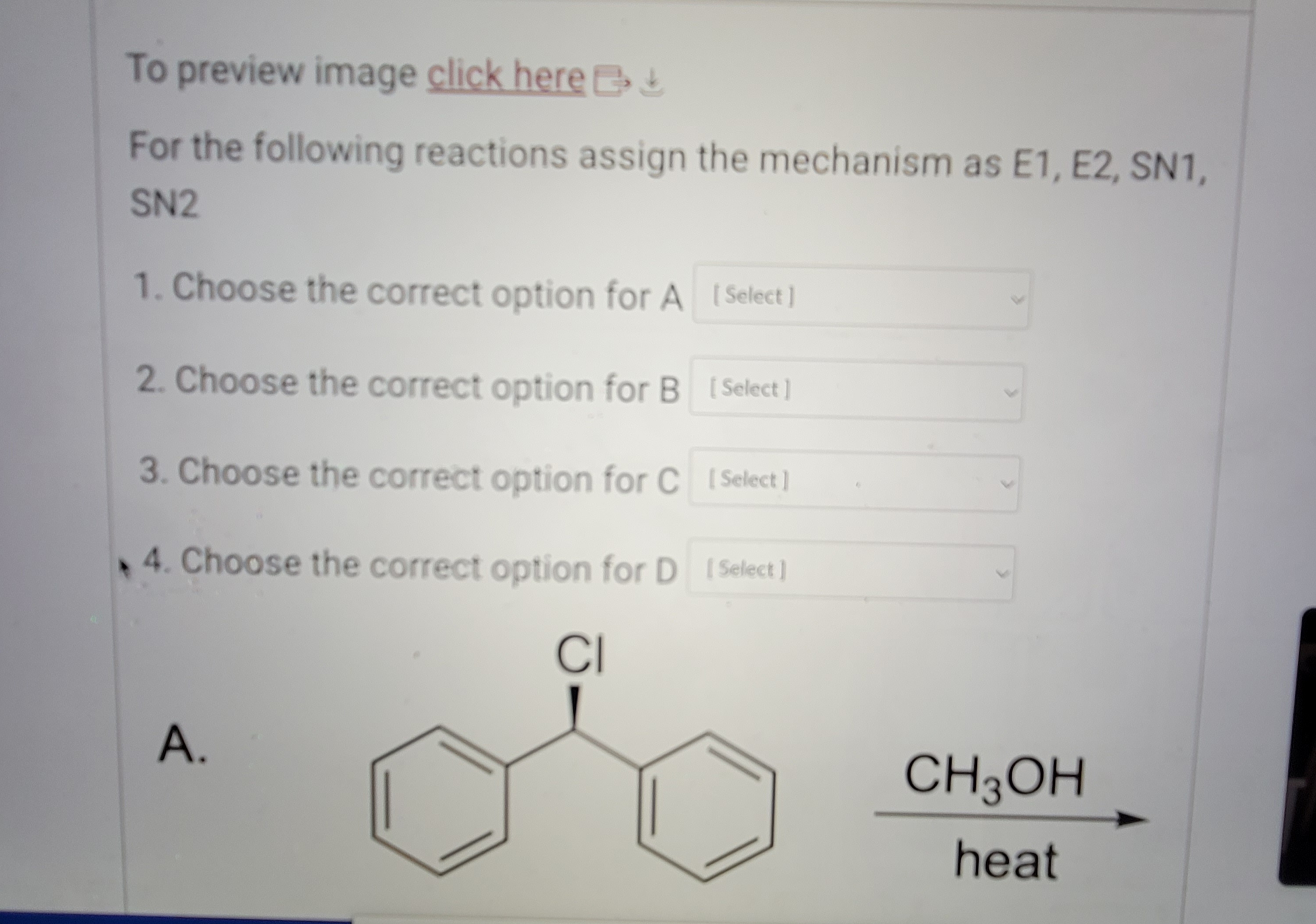 Solved B. NaOMe C. CH3SNa D. NaOEtTo preview image click | Chegg.com