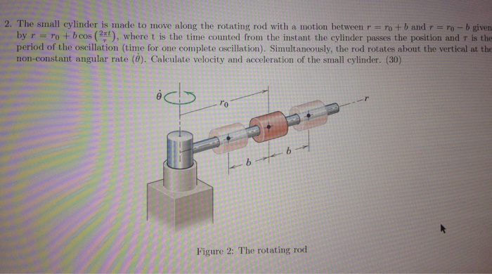Solved 2. The small cylinder is made to move along the | Chegg.com