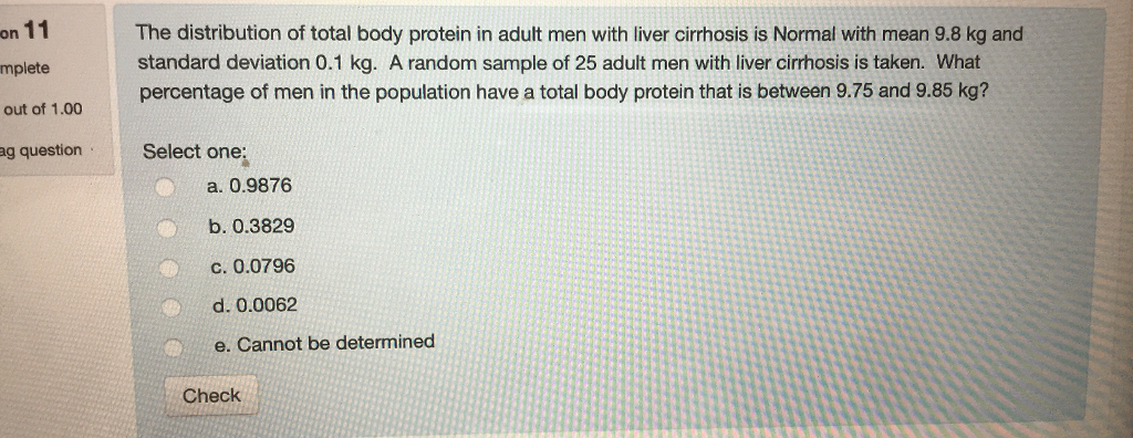 Solved on 11 The distribution of total body protein in adult | Chegg.com