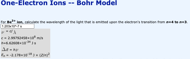 Solved One Electron Ions Bohr Model For Be3 Ion