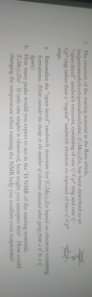 Solved 1. The structure of the starting material in the Resa | Chegg.com