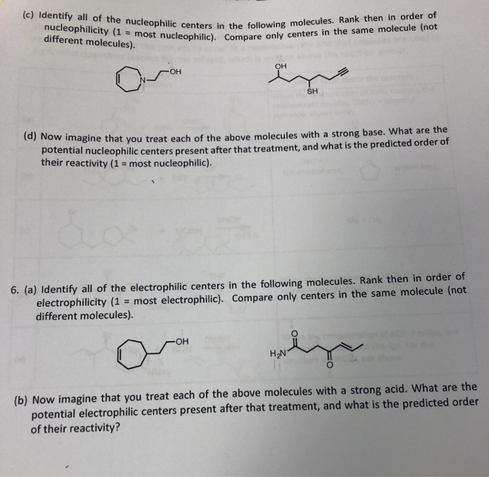 Solved (c) Identify all of the nucleophilic centers in the | Chegg.com