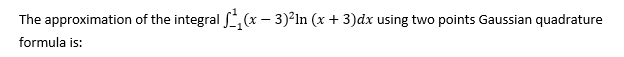 Solved The approximation of the integral - (x – 3) In | Chegg.com