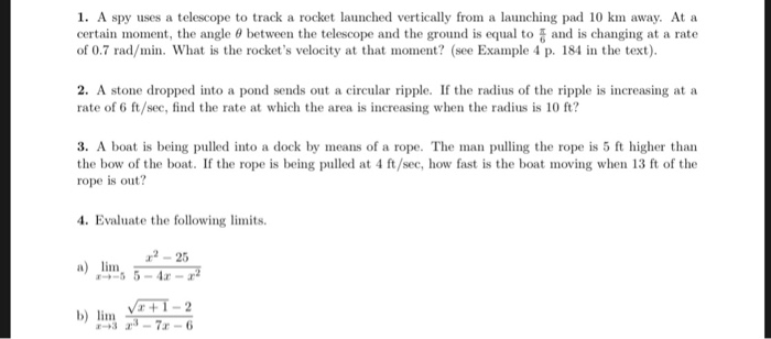 Solved 1. A spy uses a telescope to track a rocket launched | Chegg.com