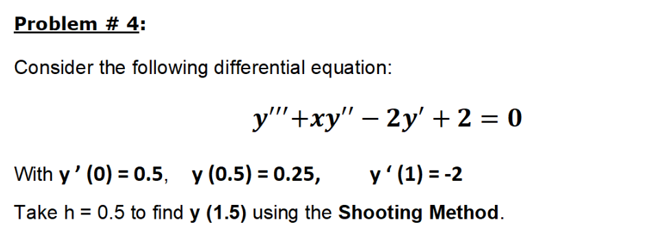 Solved Problem # 4: Consider the following differential | Chegg.com