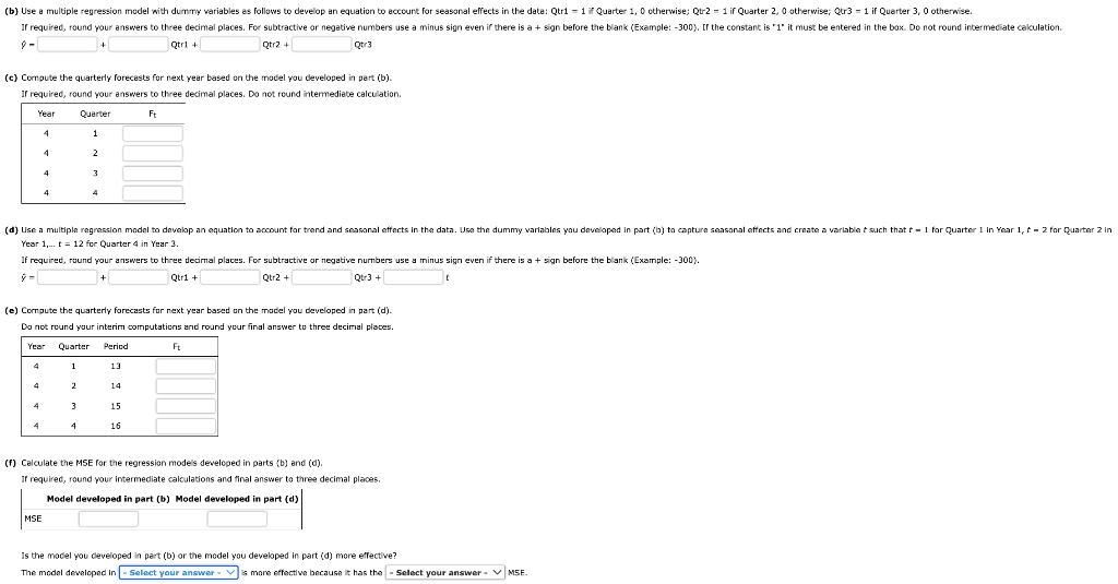 Solved Consider The Following Time Series Data A Choose