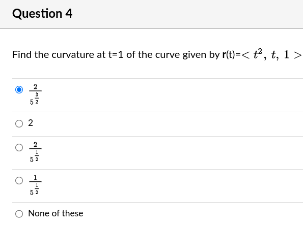 Solved Find the curvature at t=1 of the curve given by | Chegg.com