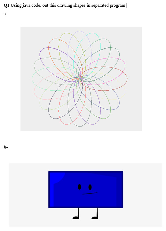 Solved Qi Using java code, out this drawing shapes in | Chegg.com