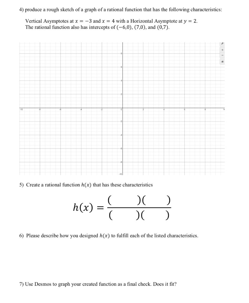 Solved 4) produce a rough sketch of a graph of a rational | Chegg.com